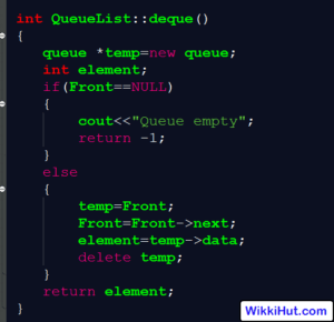 Implement Queue using Linked list in C++ Algorithm