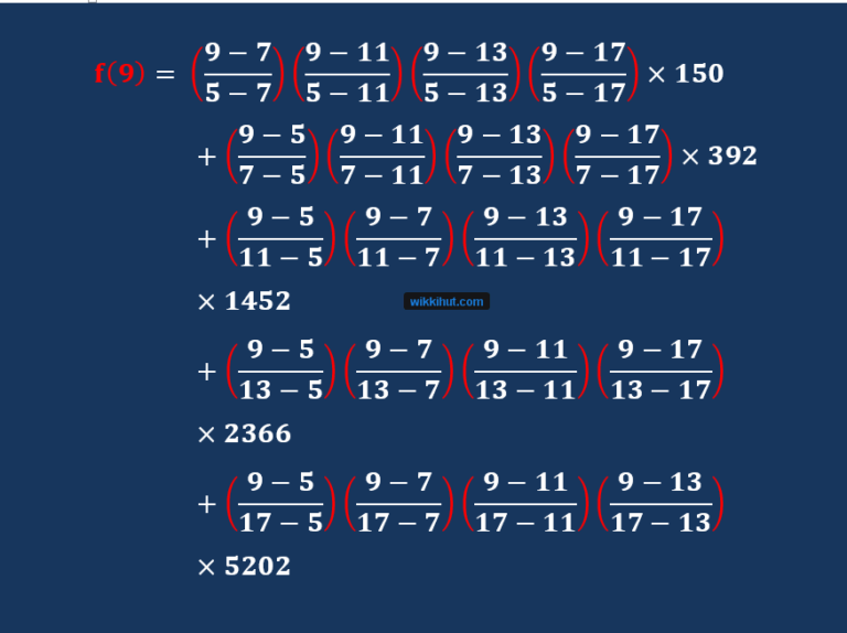 Lagrange Interpolation Formula with Solved Example