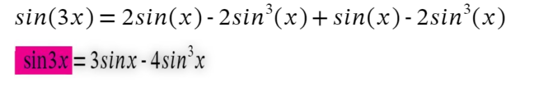 Formula of Sin(3x) and its derivative